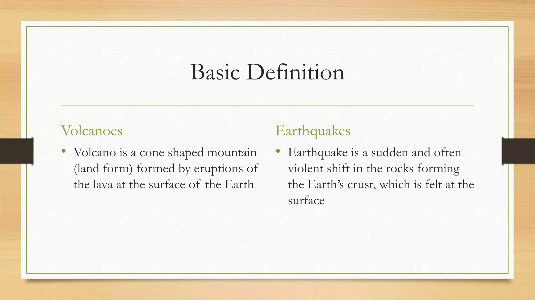 Earthquakes and volcanoes | PPTX