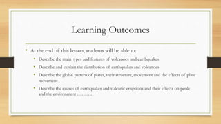 Earthquakes and volcanoes | PPTX