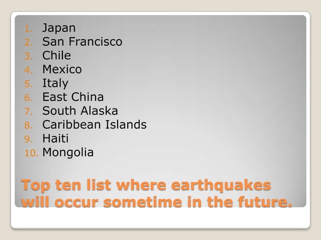 Earthquakes around the world | PPTX | Geography | Science