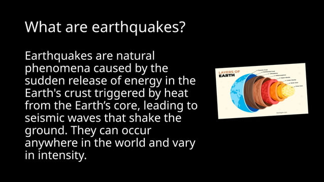 Earthquakes is the shaking of the Earth's surface | PPT