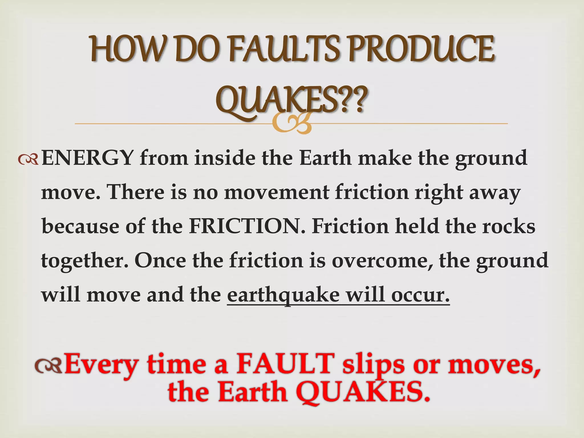 EARTHQUAKES AND FAULTS | PPTX