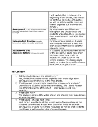 Earthquakes Lesson Plan | DOCX