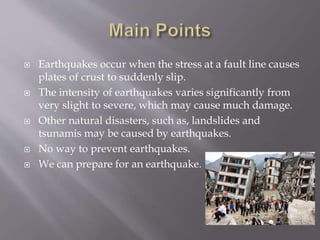 Earthquakes powerpoint | PPTX