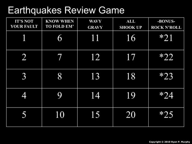 Earthquakes PowerPoint Quiz Game, Earth Science Lesson PowerPoint ...
