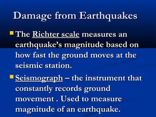 Earthquakes revised | PPT