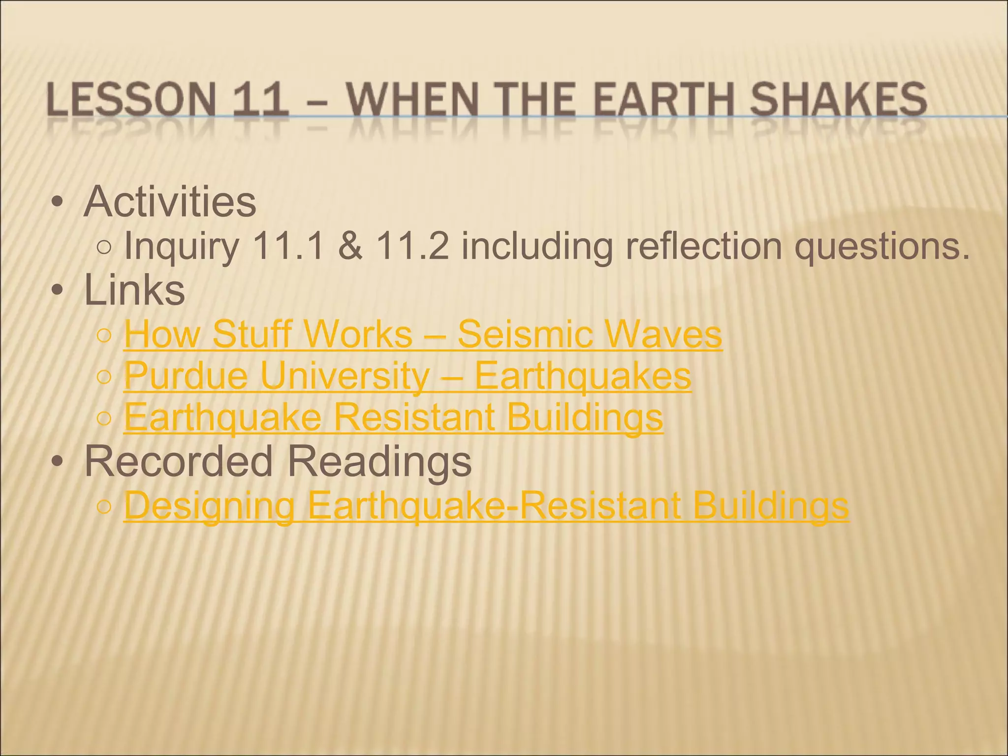Earthquakes Unit Presentation | PPT