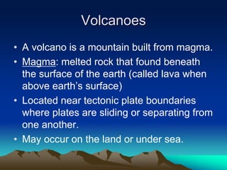 Earthquakes Volcanoes and Tsunamis.ppt1. | PPT