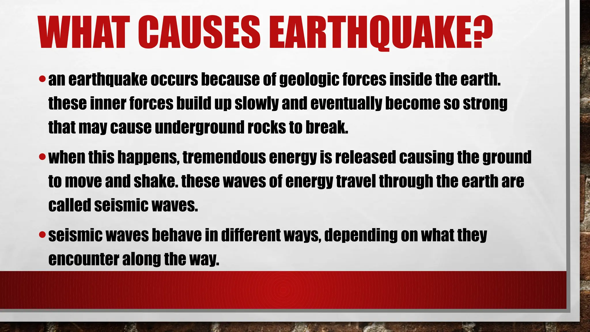 EARTHQUAKE WAVES (Seismic Waves and its types) | PPT