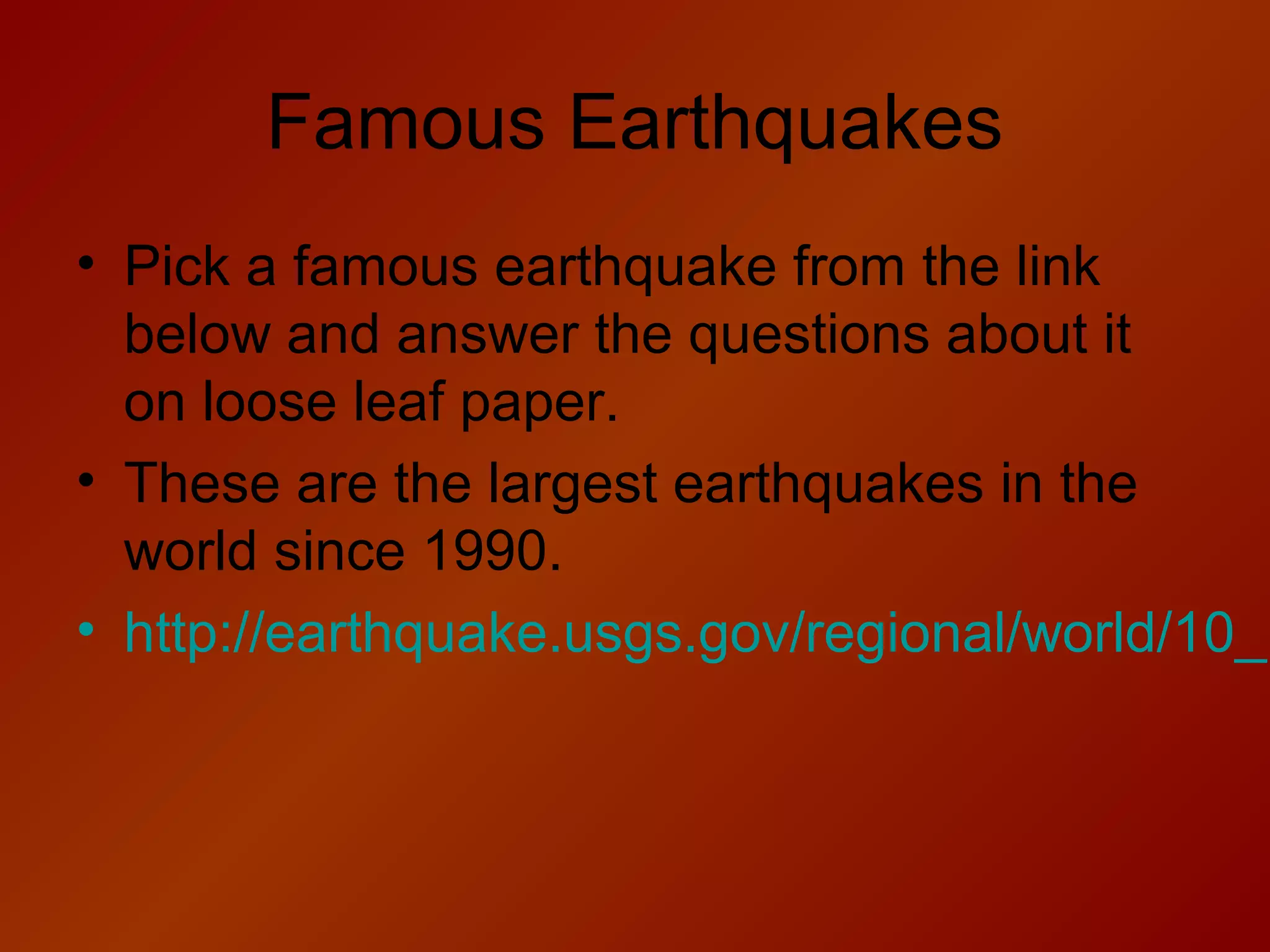 Earthquake Webquest | PPT