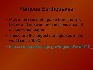 Earthquake Webquest | PPT
