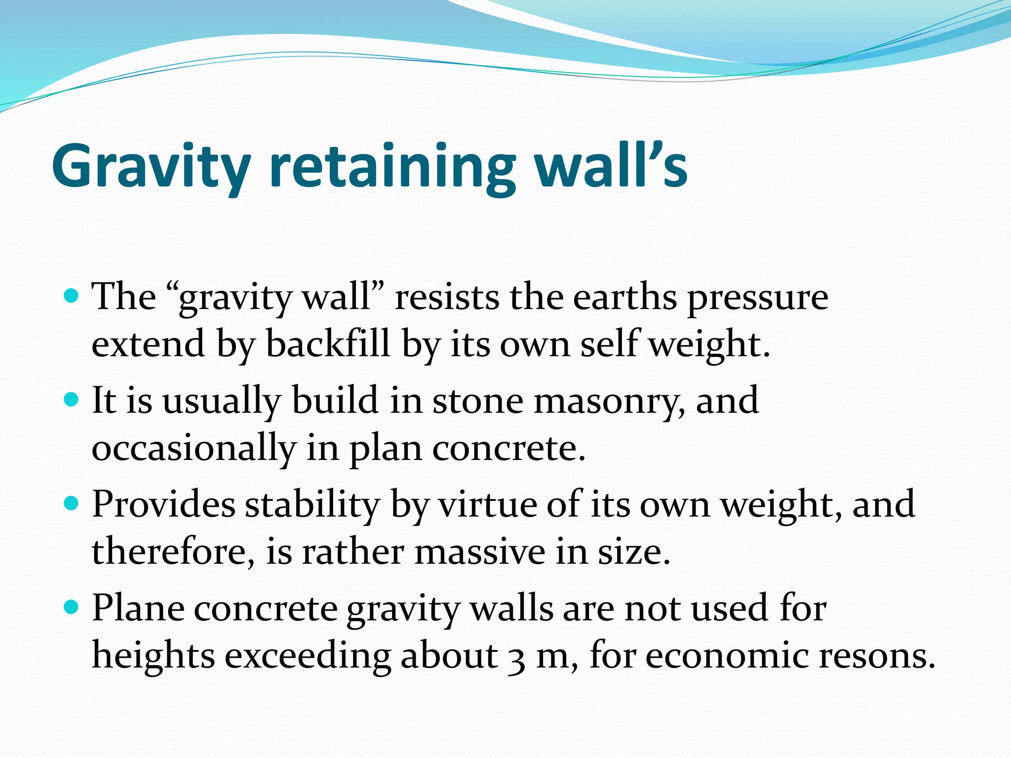 Earth retaining structures | PPTX