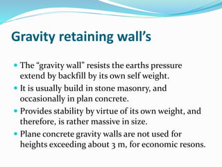 Earth retaining structures | PPTX