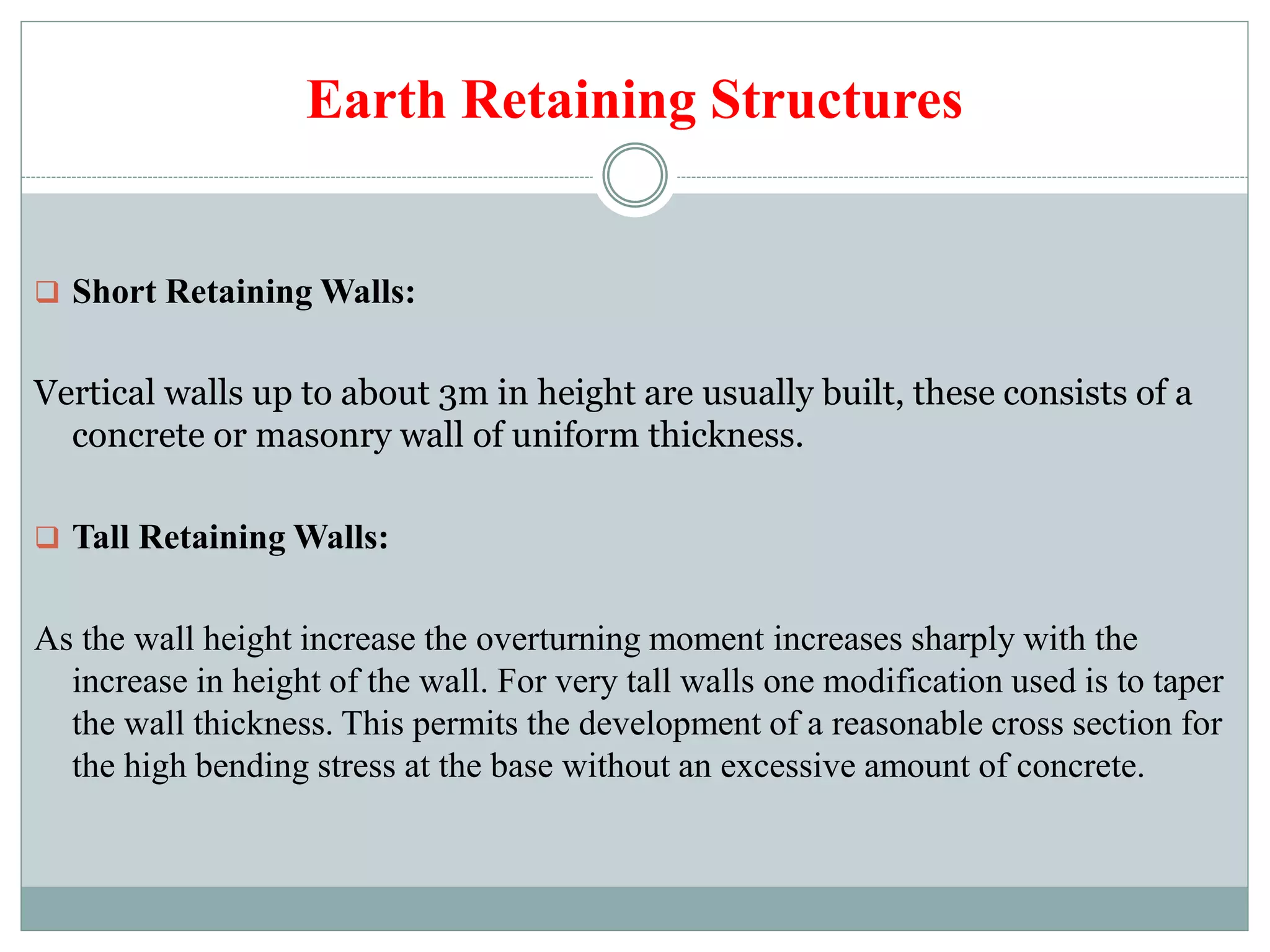 EARTH RETAINING STRUCTURES & TYPES OF RETAINING WALL.pptx