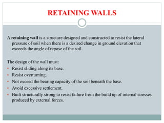 EARTH RETAINING STRUCTURES & TYPES OF RETAINING WALL.pptx