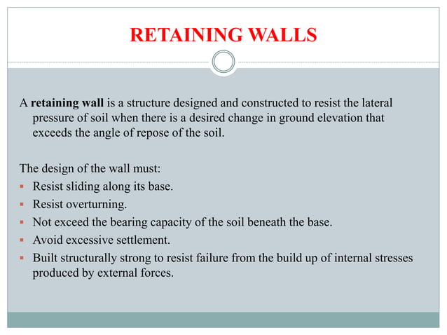 EARTH RETAINING STRUCTURES & TYPES OF RETAINING WALL.pptx