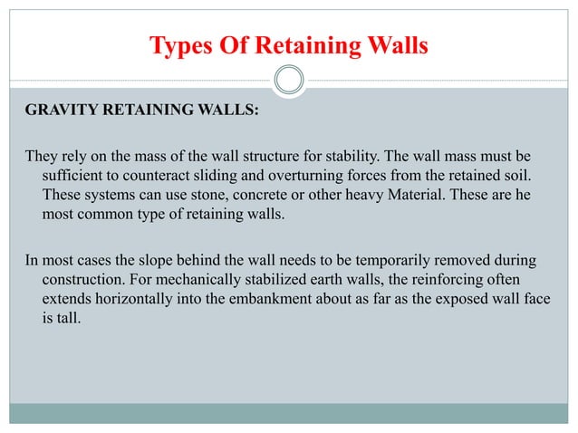 EARTH RETAINING STRUCTURES & TYPES OF RETAINING WALL.pptx