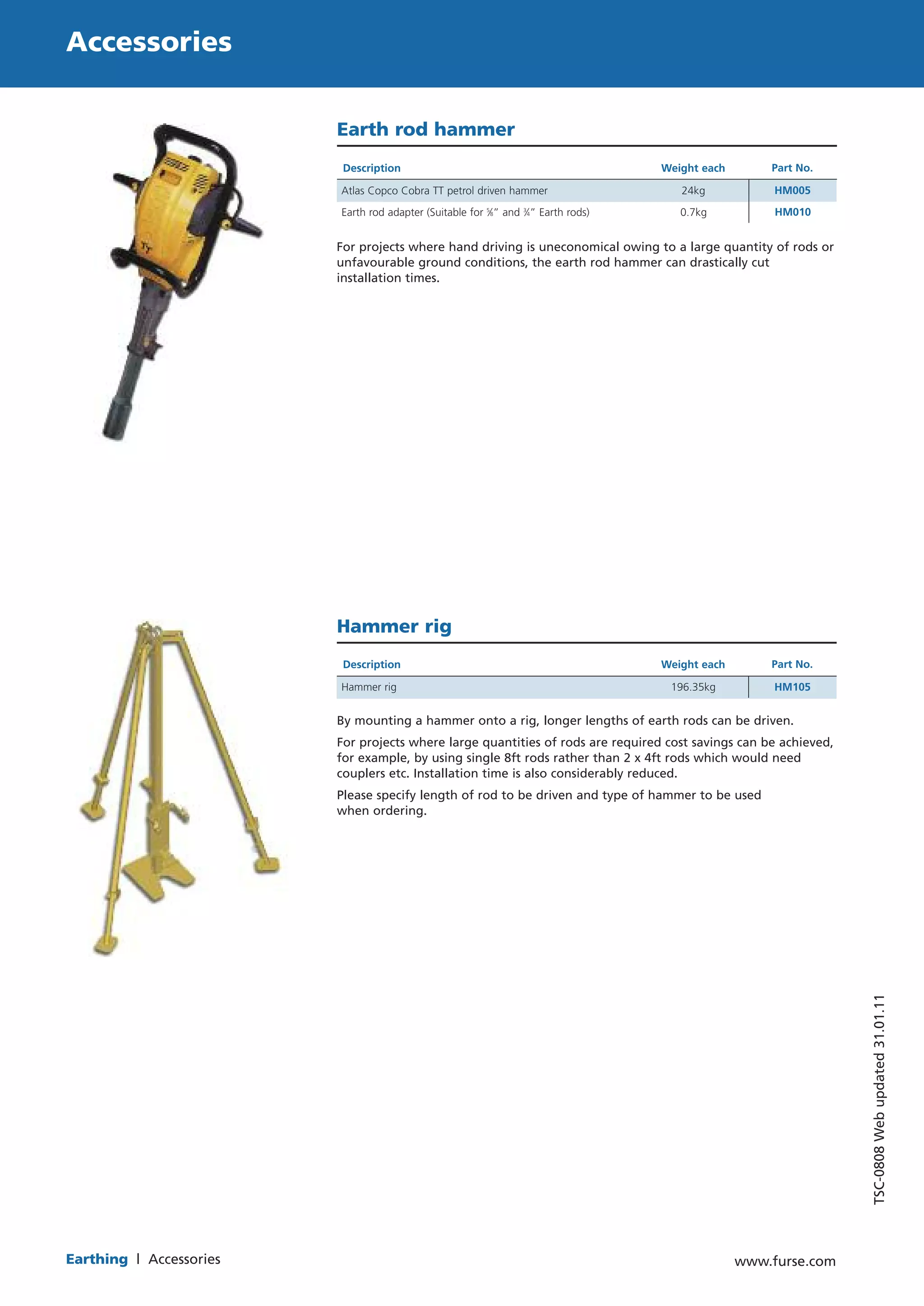 Earth Rod Driving Hammers | PDF