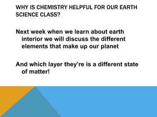 Earth science basic chemistry | PPTX