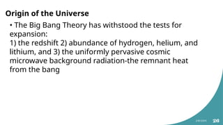 Earth Science - The formation of the universe and the solar system ...