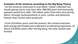 Earth Science - The formation of the universe and the solar system ...