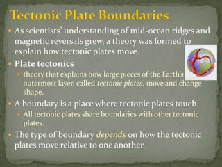Earth Science 4.3 : The Theory of Plate Tectonics | PPTX