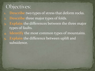 Earth Science 4.4 : Deforming the Earth's Crust | PPTX