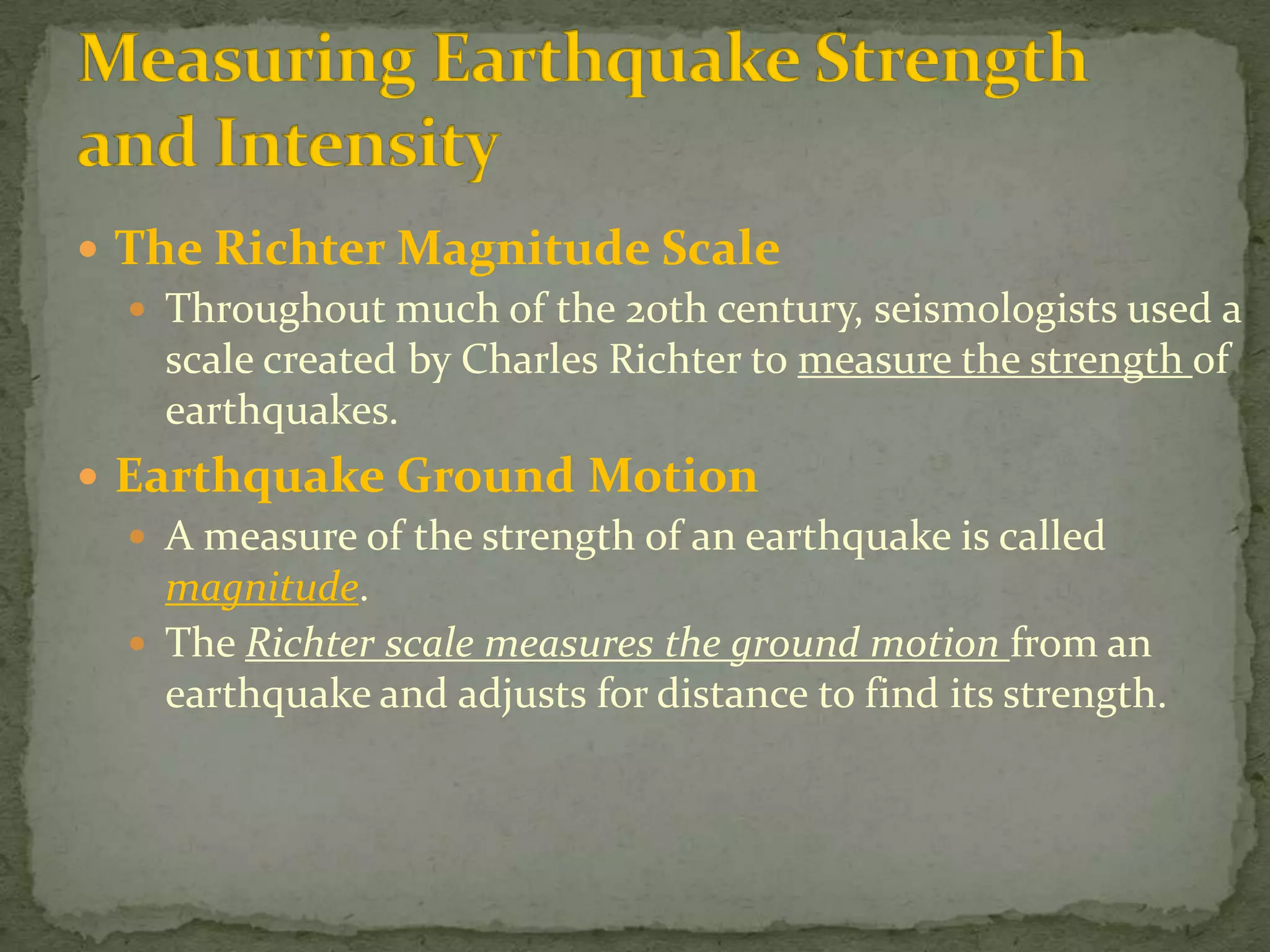 Earth Science 5.2 : Earthquake Measurement | PPTX
