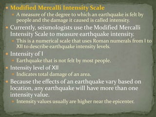 Earth Science 5.2 : Earthquake Measurement | PPTX