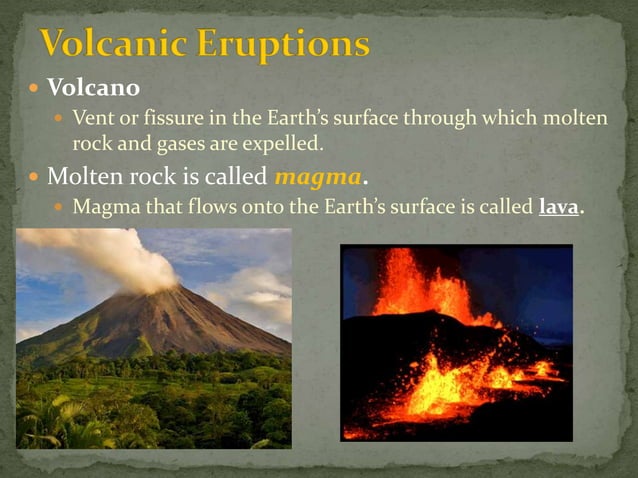 Earth Science 6.1 : Volcanic Eruptions | PPT