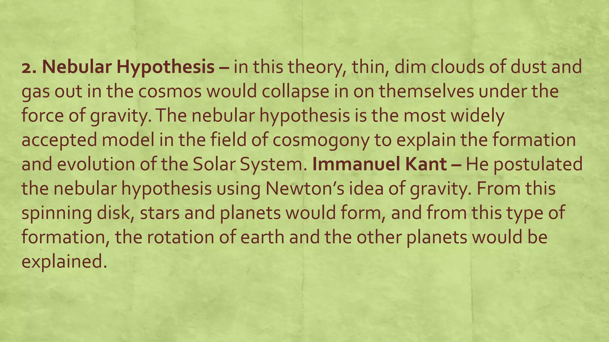 Historical Development of Theories on regards to the Origin of the ...