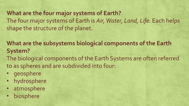 The Four Systems and the Four Subsystems | PPTX