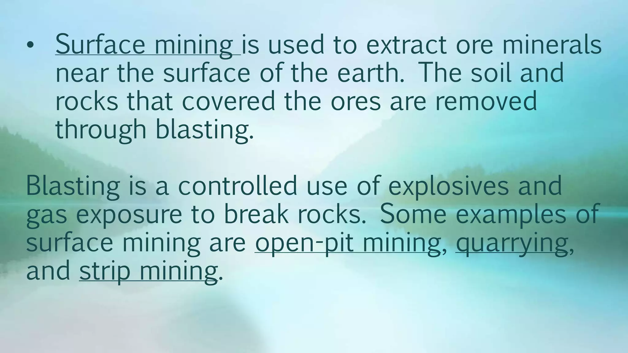 Earth Science: Mining Ore Minerals and Mineral Processing | PPTX
