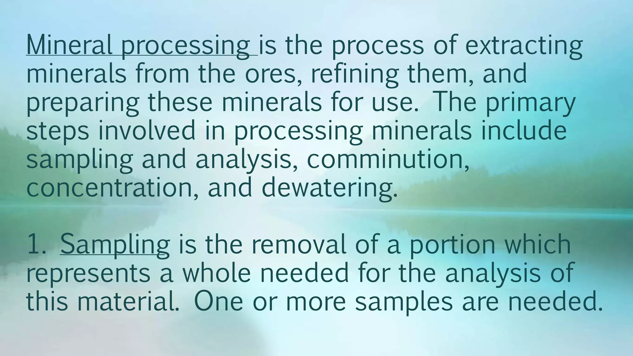 Earth Science: Mining Ore Minerals and Mineral Processing | PPTX ...
