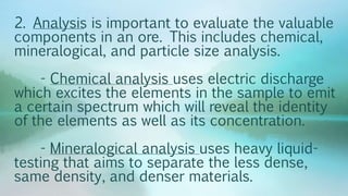 Earth Science: Mining Ore Minerals and Mineral Processing | PPTX