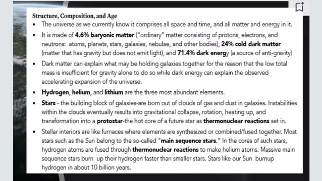 Grade 11 Earth Science Lesson 1. History of the Universe | PPT