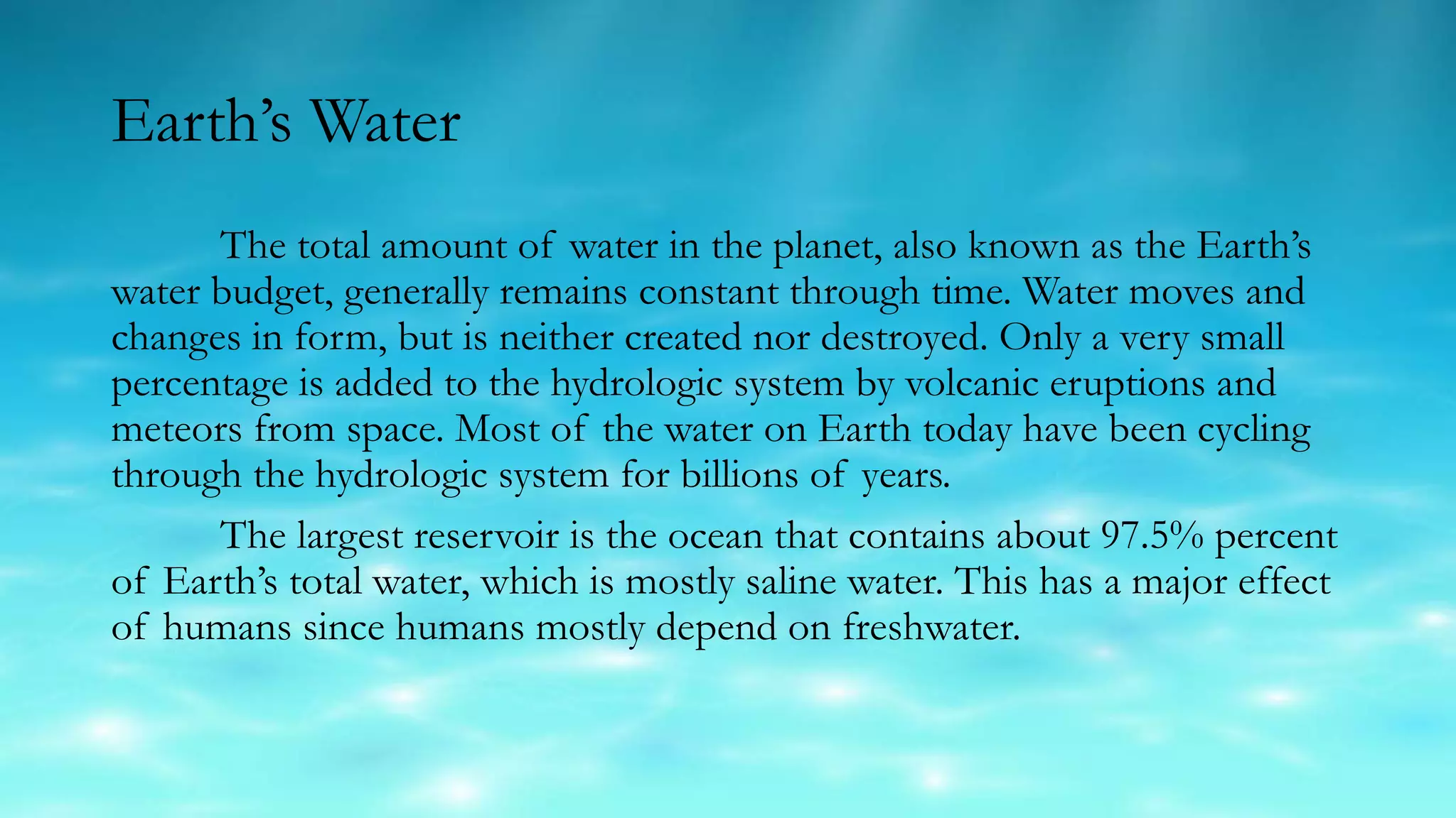 Earth Science: Water Resources | PPTX