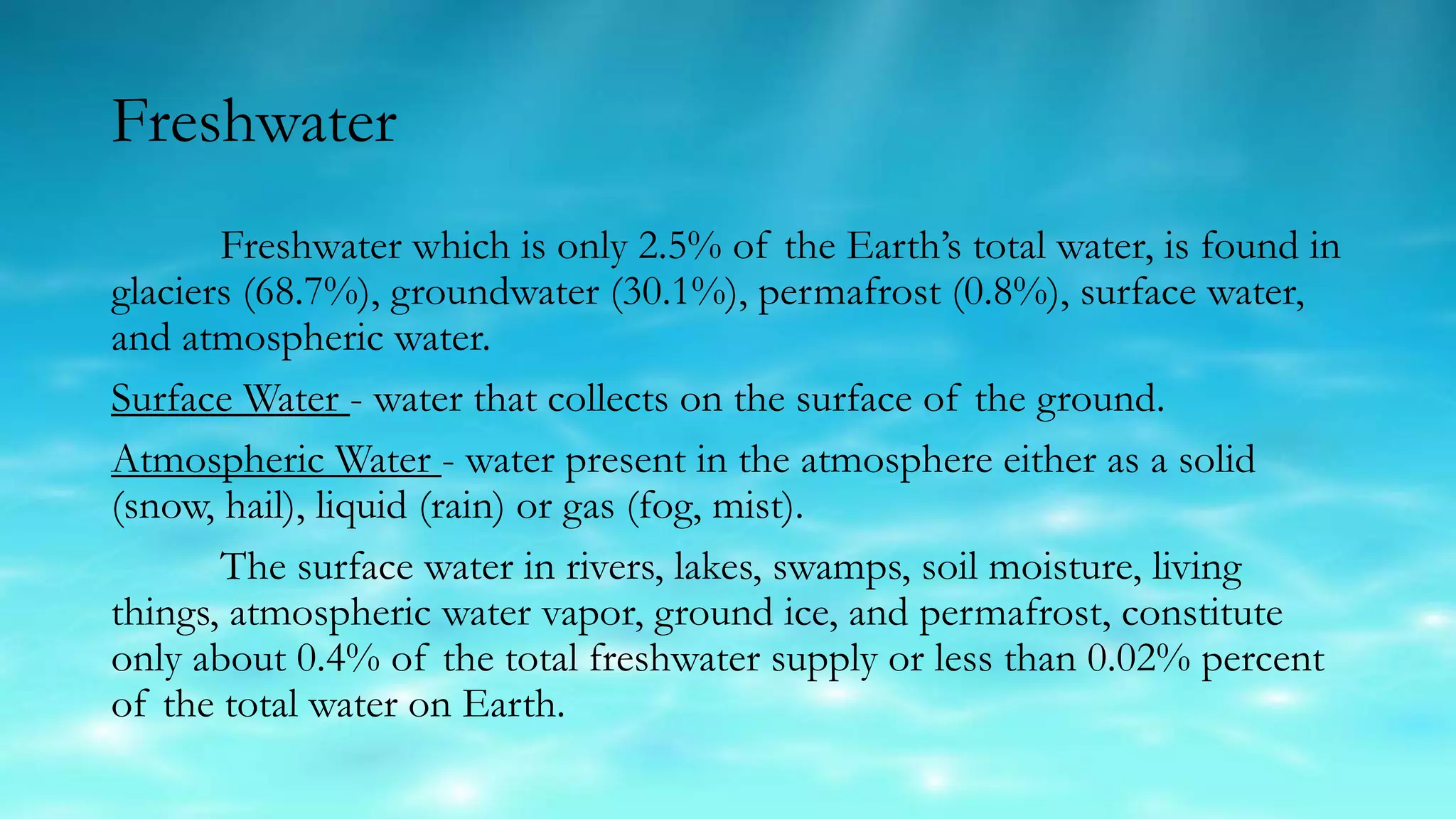 Earth Science: Water Resources | PPTX