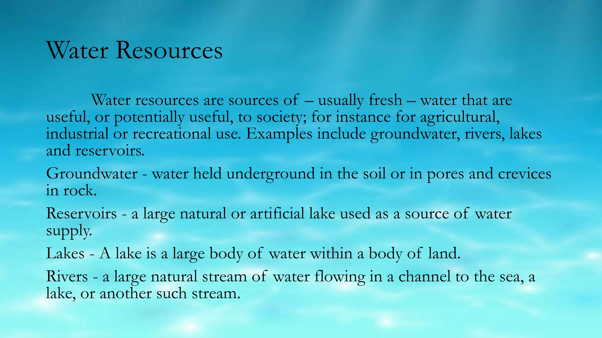 Earth Science: Water Resources | PPTX