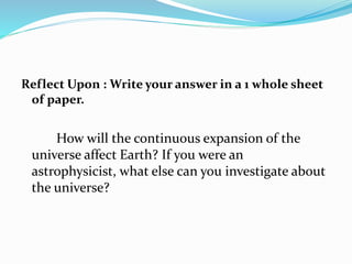 Earth science the origin of the universe | PPTX