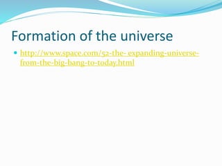 Earth science the origin of the universe | PPTX