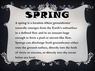 Spring, Well, Caverns, and Geysers | PPT