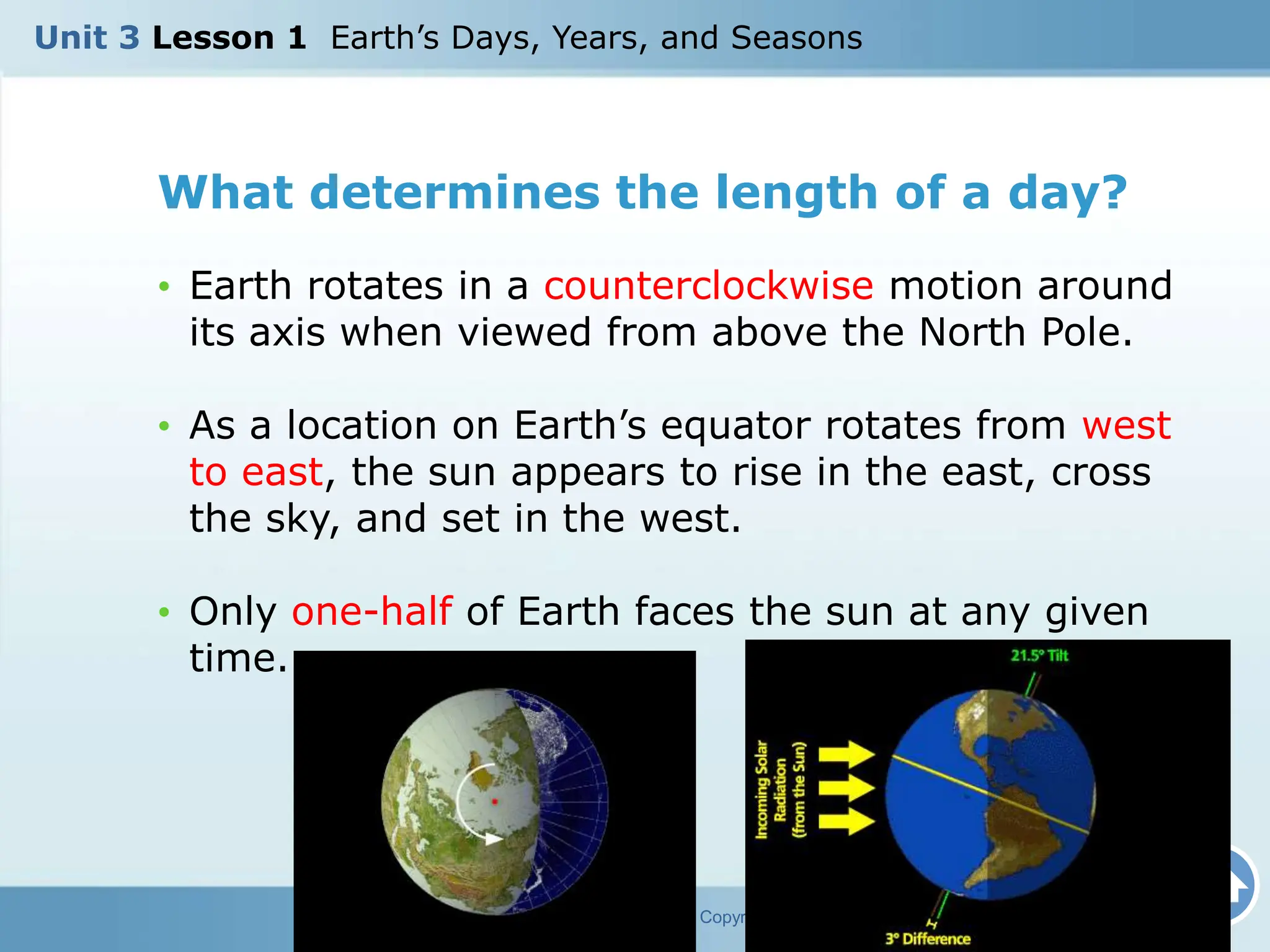 grade 6 science , middle school. Earth's Days, Years and Seasons.pptx
