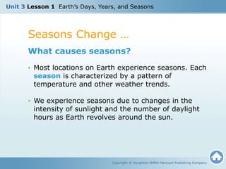 grade 6 science , middle school. Earth's Days, Years and Seasons.pptx