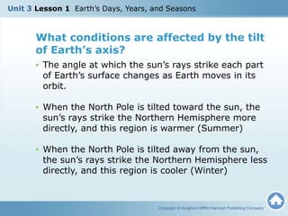 grade 6 science , middle school. Earth's Days, Years and Seasons.pptx