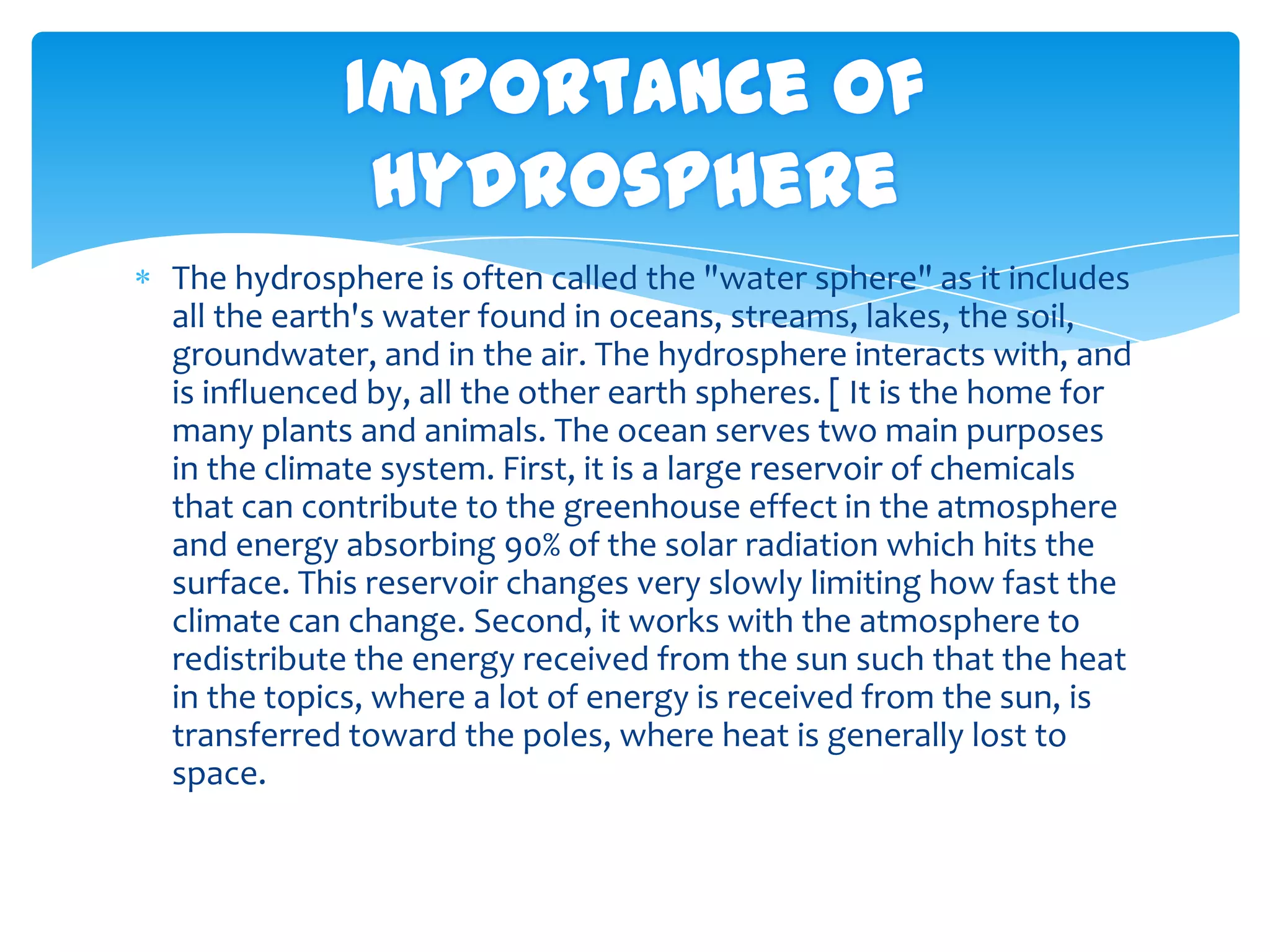 Earth’s hydrosphere | PPT