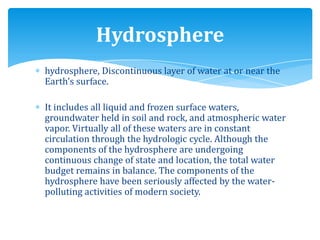 Earth’s hydrosphere | PPT