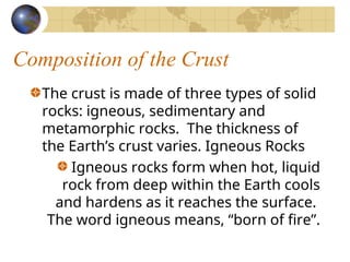 Earth’s Interior structure of earth core crust mantle.ppt