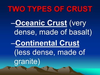 Internal Layers of the Earth: Crust, Mantle, Core | PPT