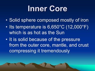 Internal Layers of the Earth: Crust, Mantle, Core | PPT