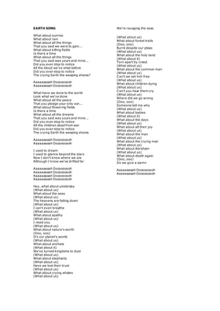 Earth song | DOCX